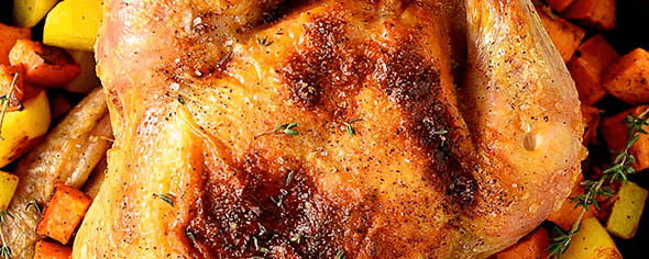 Cast Iron Roast Chicken Forked